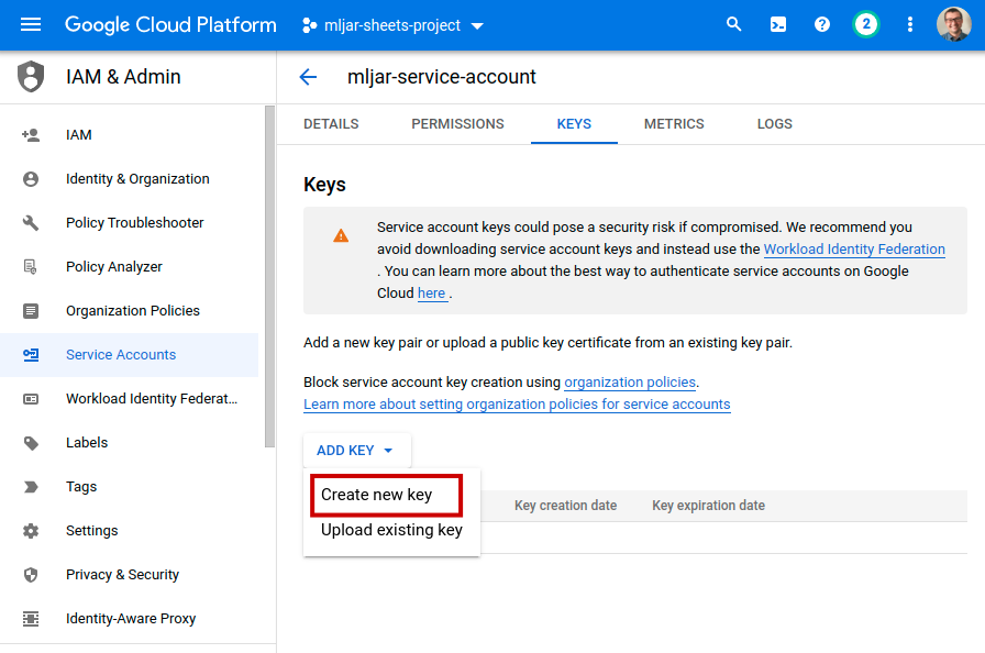 How To Authenticate Python To Access Google Sheets With Service Account JSON Credentials MLJAR