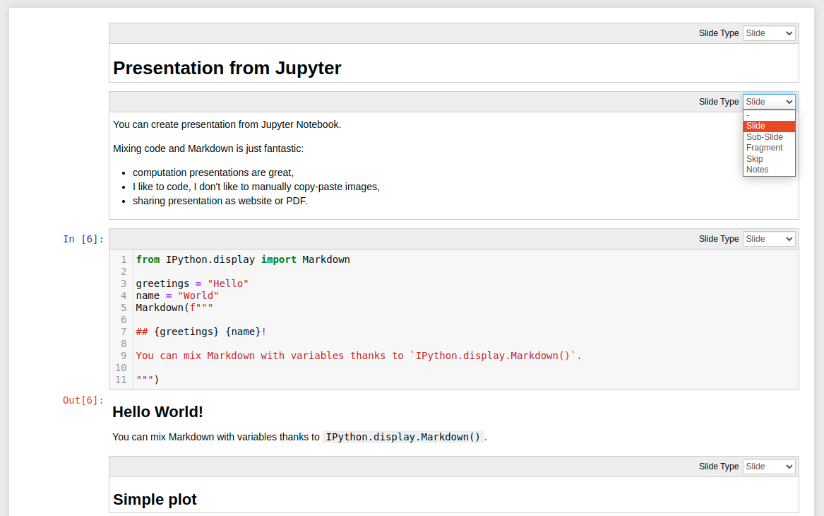 Create Presentation From Jupyter Notebook