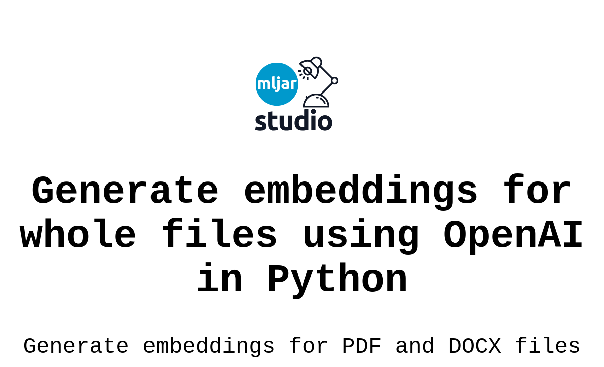 Generate Embeddings For Whole Files Using Openai In Python
