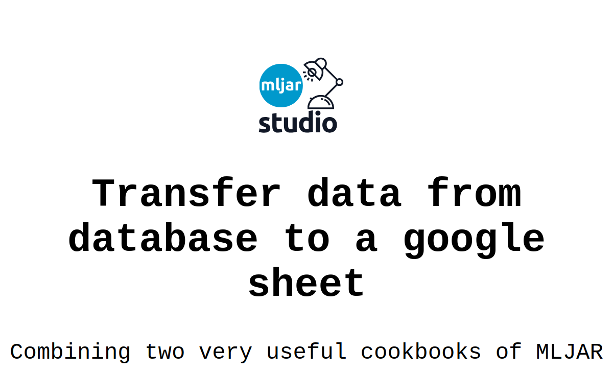 Transfer data from database to a Google sheet