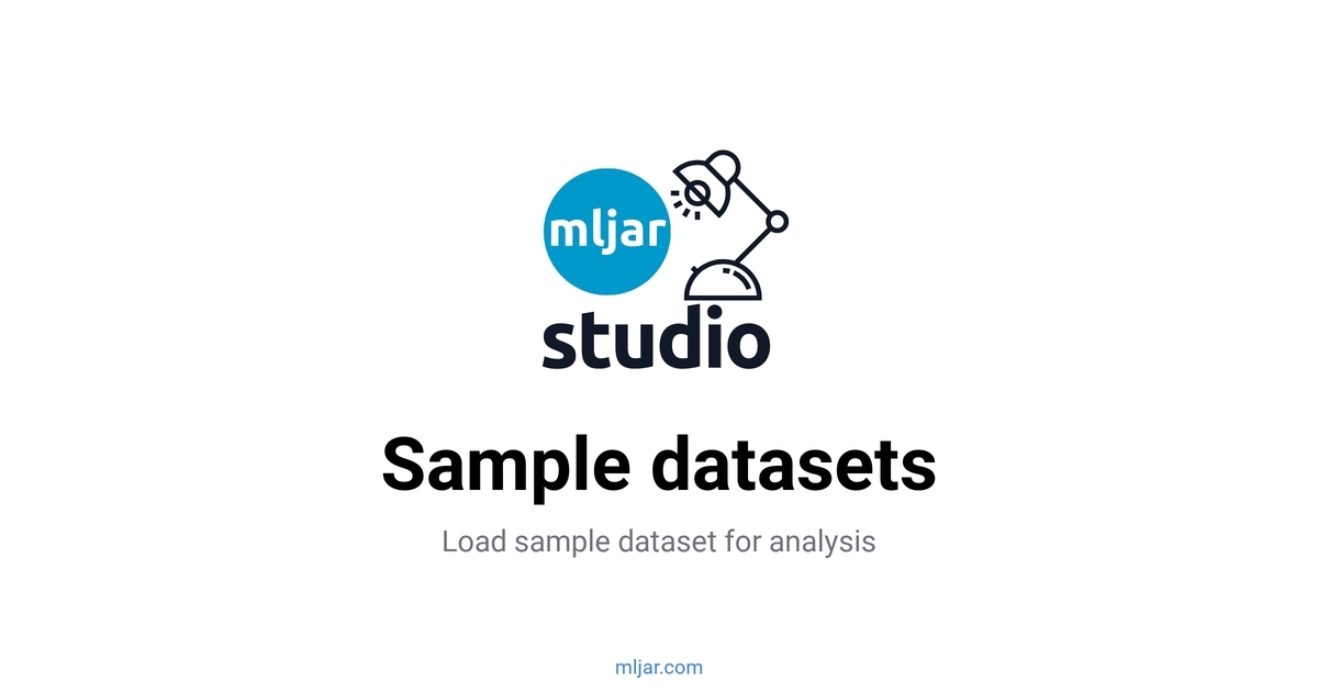 Load sample dataset | MLJAR Load sample dataset | MLJAR