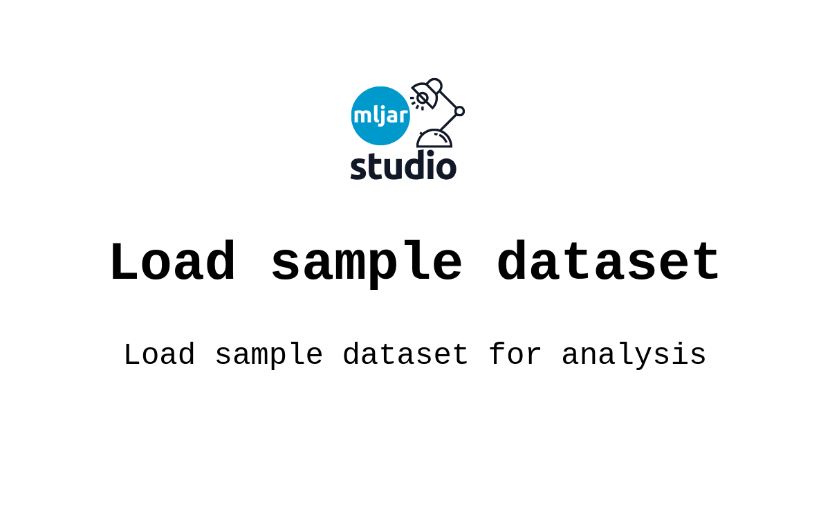 Load sample dataset Load sample dataset