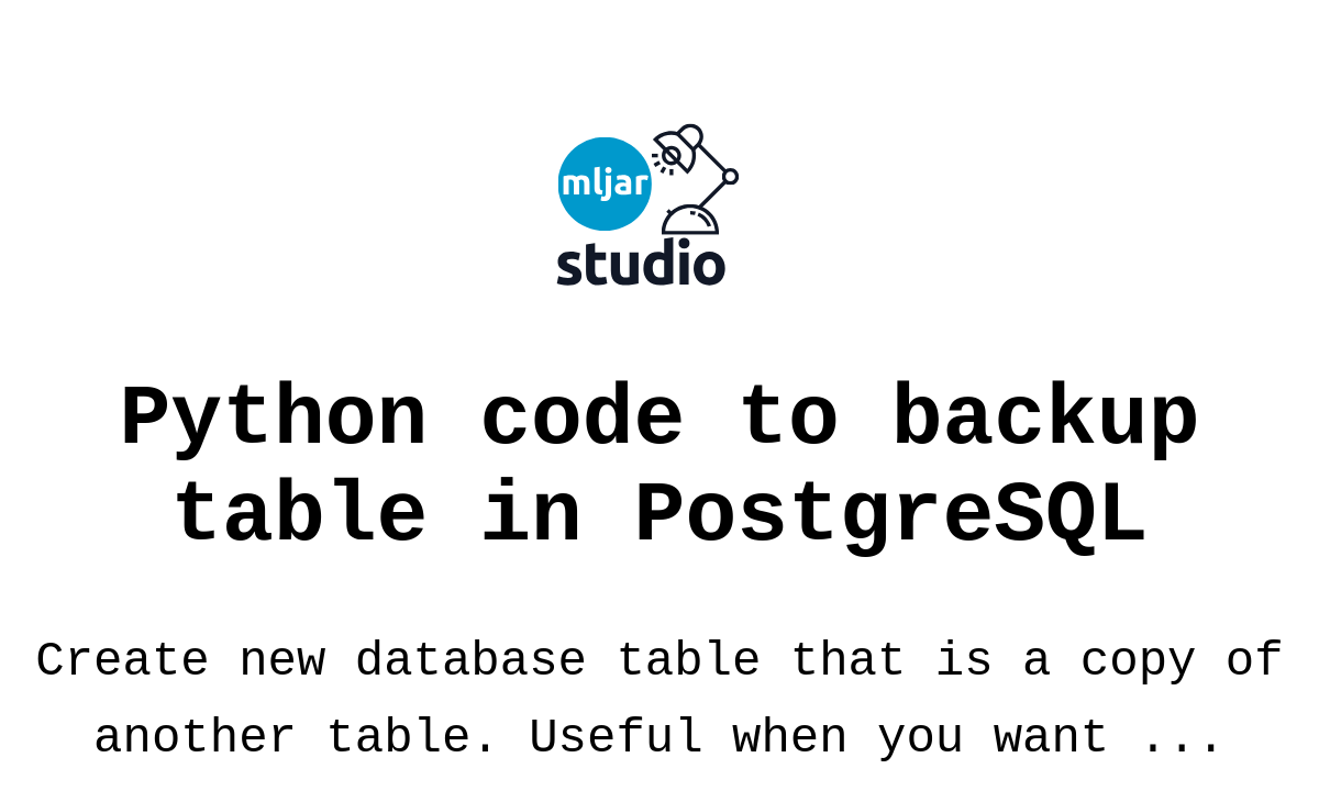 Python code to backup table in PostgreSQL