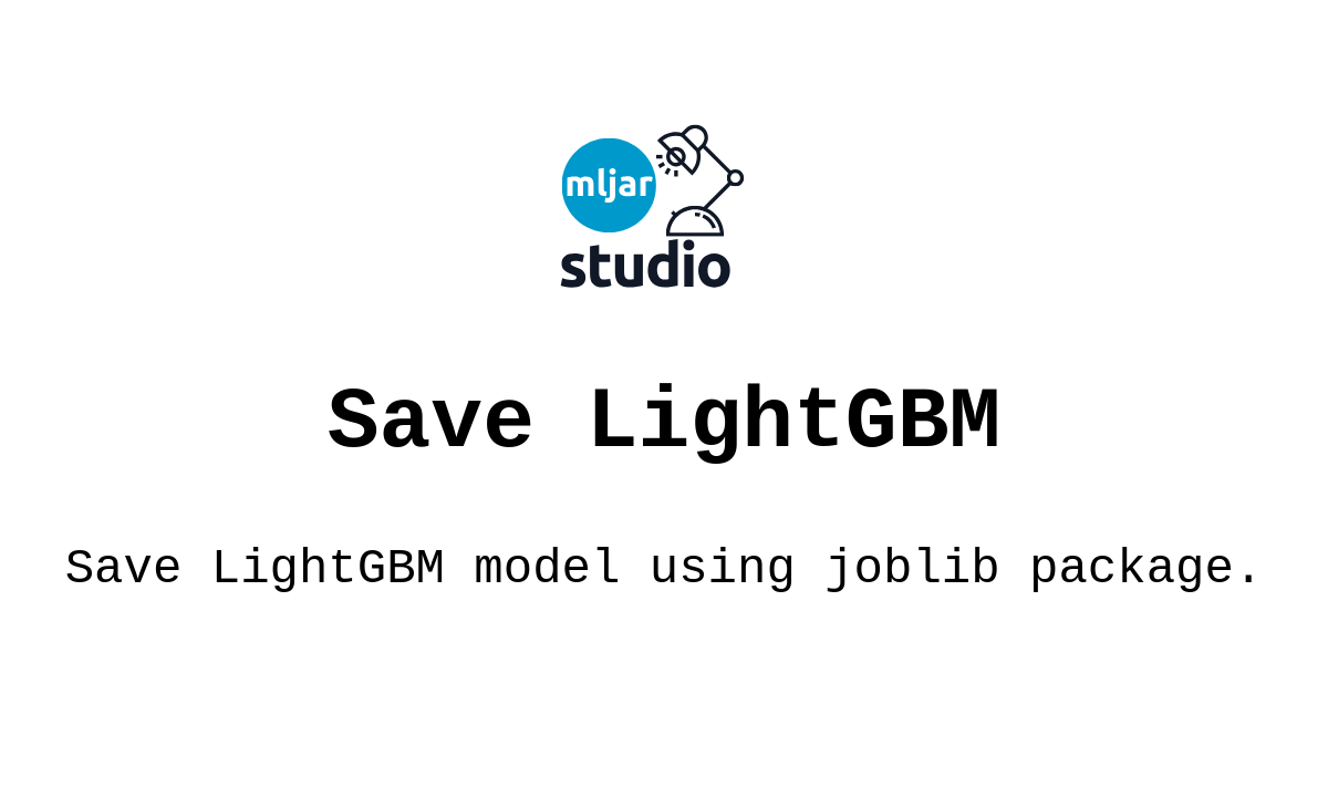 Save LightGBM